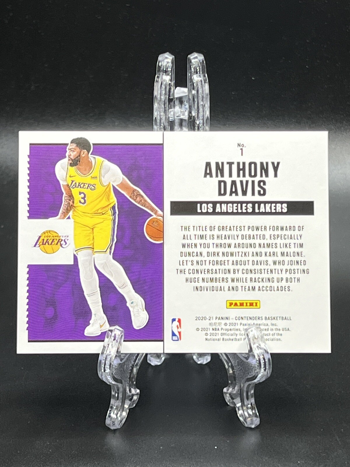 Anthony Davis 2020-21 Panini Contenders Suite Shots Los Angeles Lakers ...