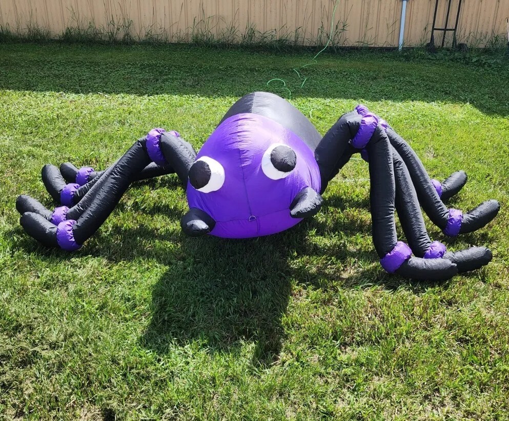 Purple Spider Halloween Inflatable HOOJO 12 FT Long Halloween