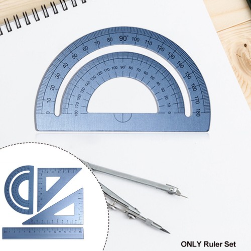 Stationery Triangle Ruler Set Math Geometry For School Aluminum Alloy ...