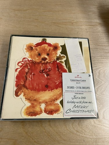 New Box 20 VINTAGE MARY HAMILTON CHRISTMAS Bear Die Cut Greeting Card ...