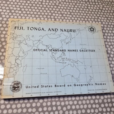 Fiji, Tonga And Nauru: Official Standard Names Gazetteer. Paperback | eBay