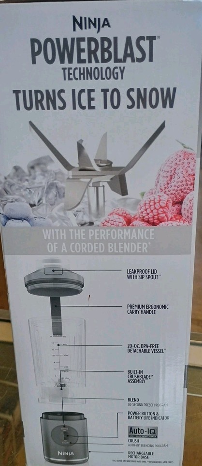 ninja blast max portable blender Cord Free 20 Oz Bc200gy | eBay