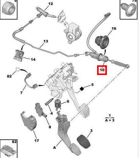 Clutch Master Cylinder Original CITROEN Peugeot 3008 5008 9672937580 ...