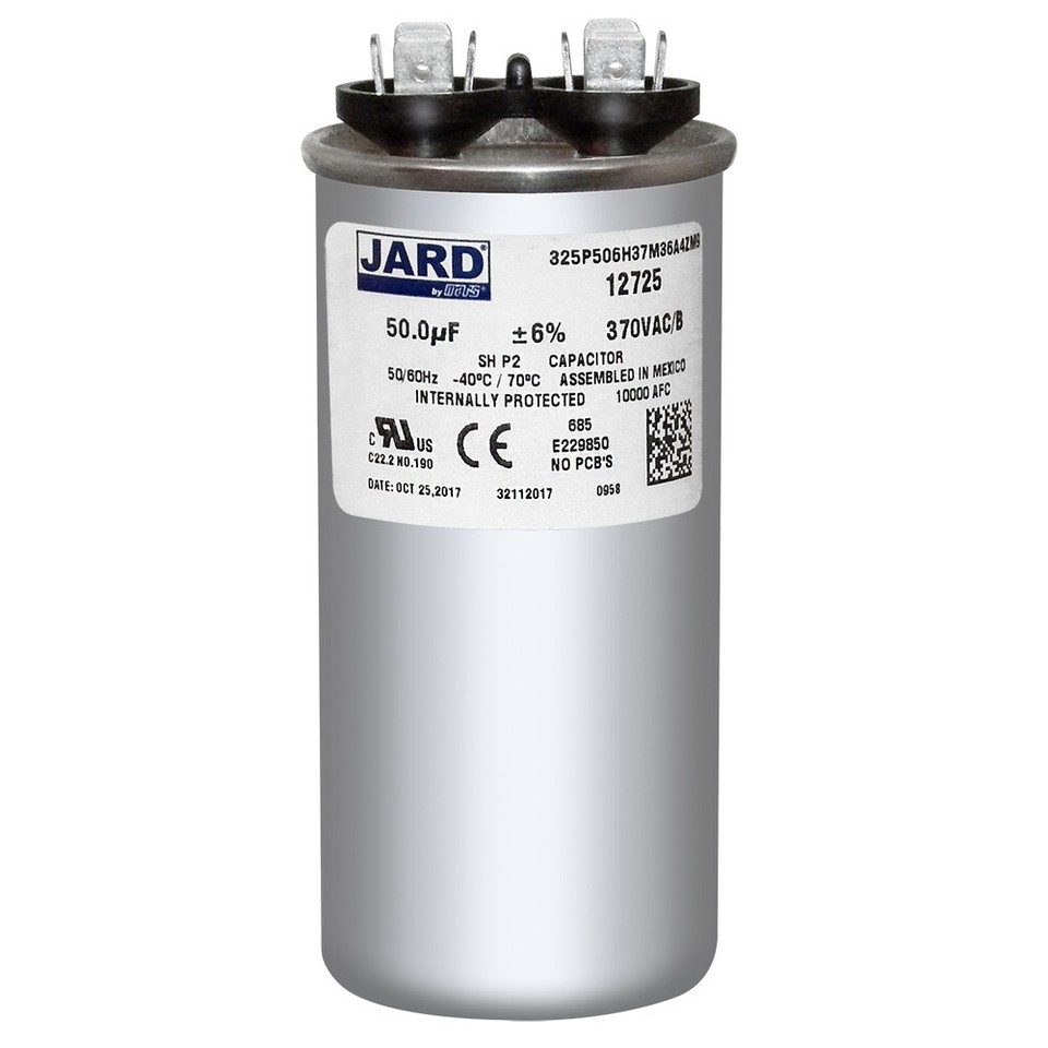Jard 50 uF/MFD +/-6% 370VAC Run Capacitor 50/60Hz Replaces ...