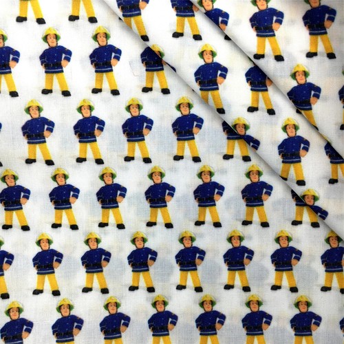 Fireman Sam Children TV character Cotton Fabric Half Yard (18” x 55 ...