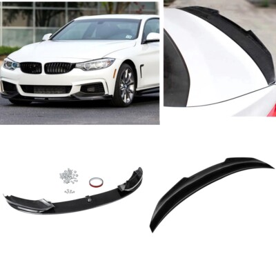 Front+Rear Spoiler Lip PSM Kit For BMW F32 F33 4 Series 2014-2020 ...
