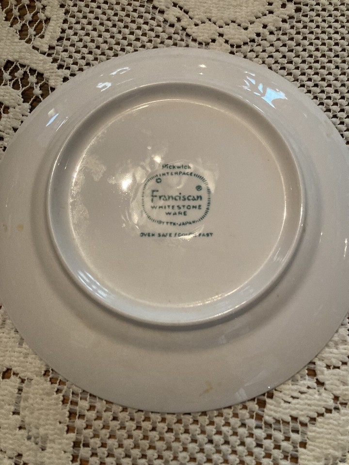 Vintage Franciscan Whitestone Ware Pickwick Bread & Butter Plates 6 | eBay