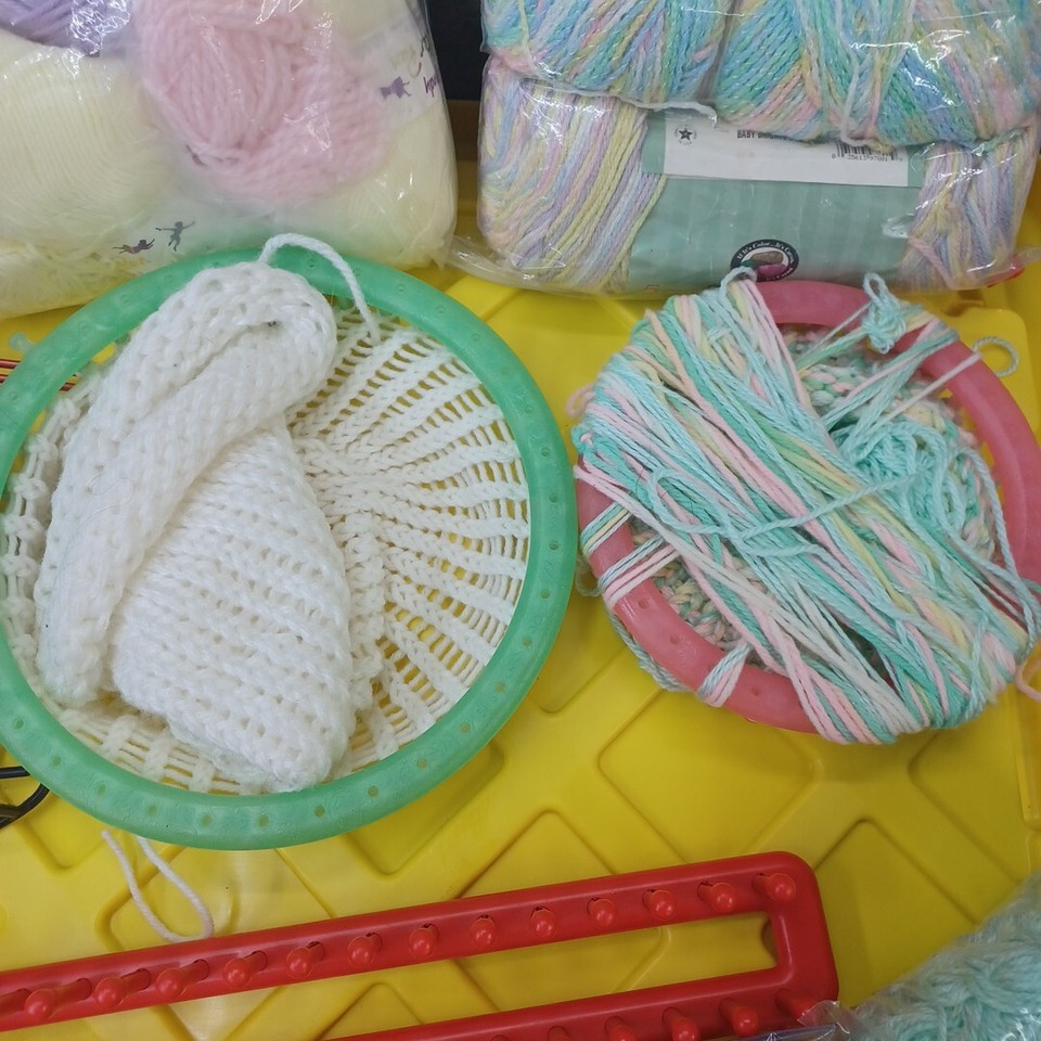 Box of Knitting Looms Yarns Needles Boye Etc. | eBay