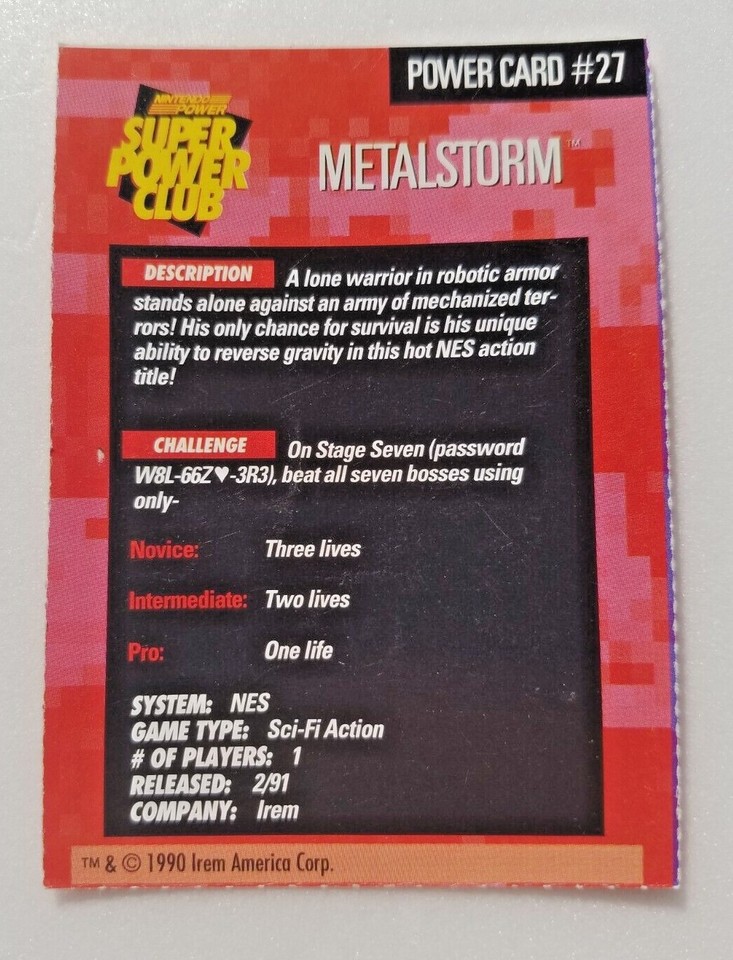 Nintendo Power - Super Power Club Cards - You Pick (from drop-down ...