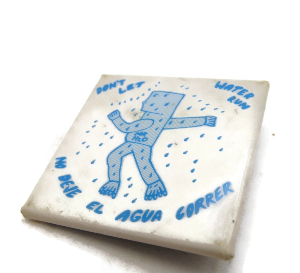 Don't Let Water Run Pin Button Vintage Water Conservation In Spanish ...