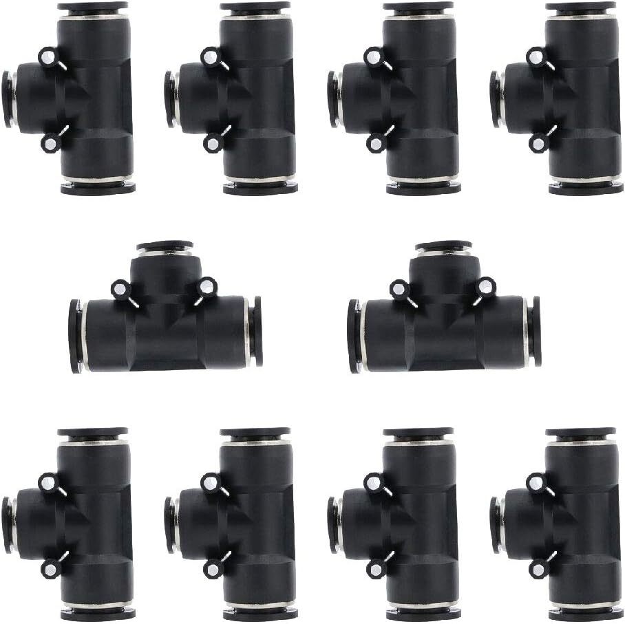 Pneumatic Push to Connect Air Line Fittings Tee 5/32" OD Air Line Union ...