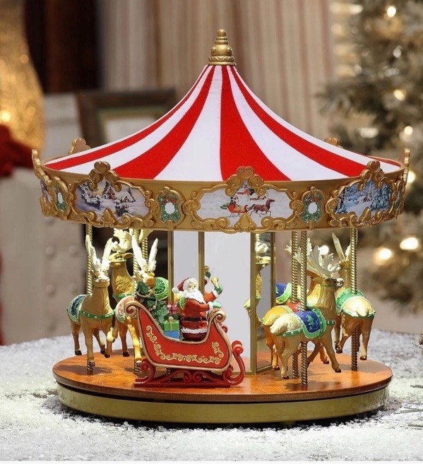 Christmas carousel 12 In. Animated Very Merry Carousel | eBay