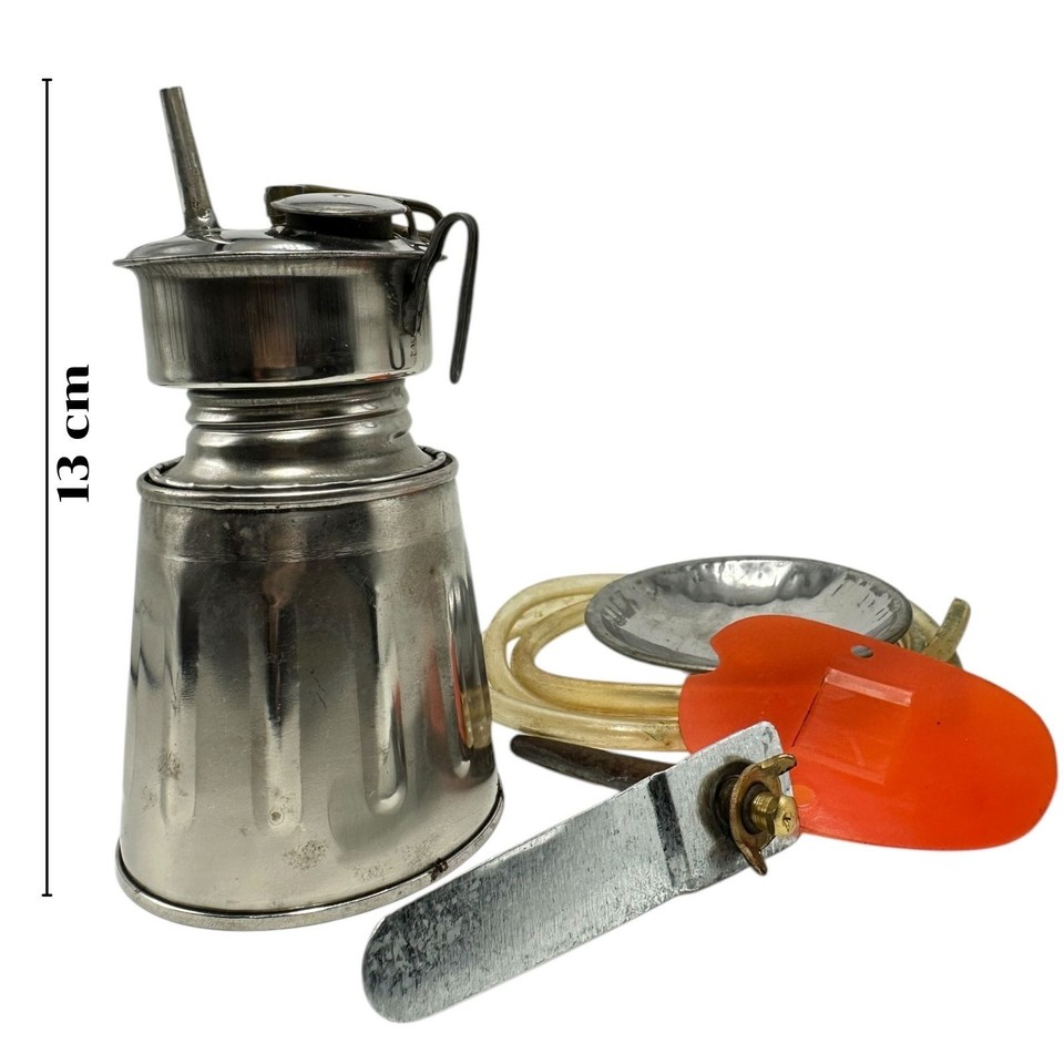 Vintage Thai Carbide Miner’s Lamp - Stainless Steel Acetylene Gas Light ...