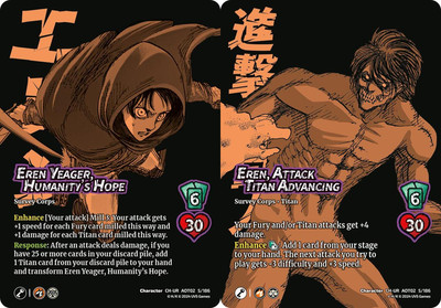 1X-Eren Yeager, Humanity's Hope // Eren, Attack Titan Advancing - 5a/186 - C-AoT | eBay