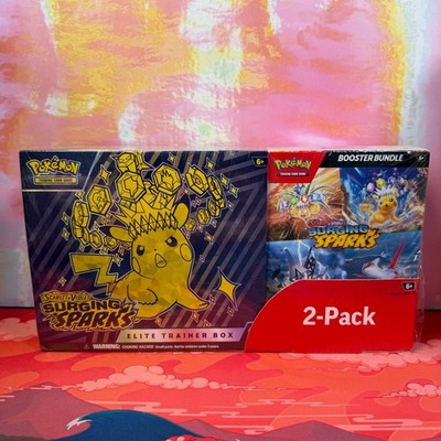 Sealed Surging Sparks Costco 2-Pack Bundle Elite Trainer Box & Booster ...