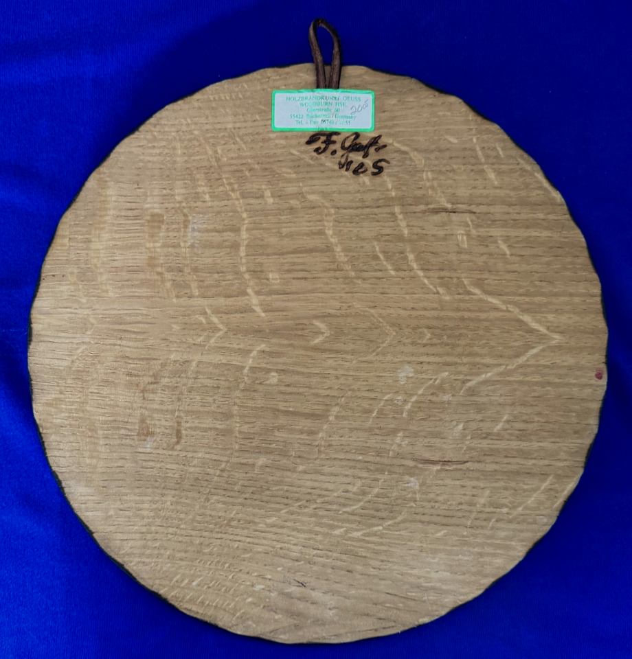 Vintage Ortenberg Germany Woodburn Round Wall Sign Holzbrandkunst Geuss ...