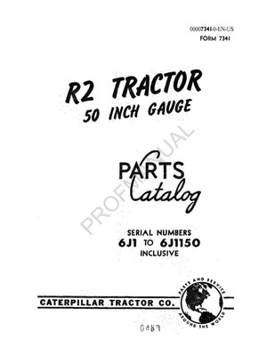 Caterpillar Cat R2 Tractor Parts Catalog Manual ser 6J1-6J1150 | eBay