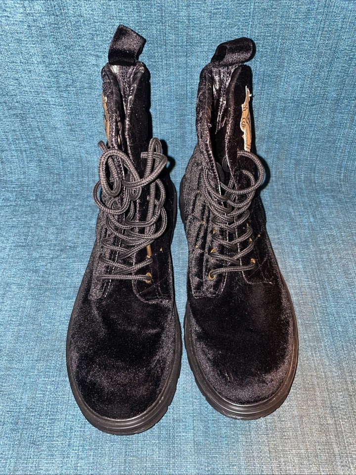 Harry Potter Black Velvet Combat Boots. Unisex US Size 9 Women’s Men 7 ...