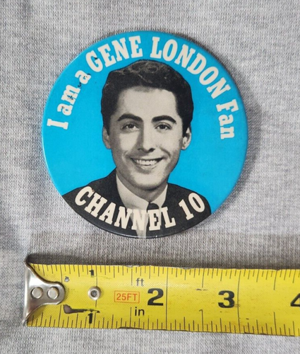 Vintage Gene London Fan Club - Pinback Button BLUE Variant WCAU Tv ...