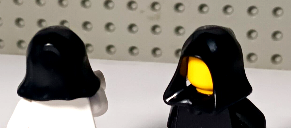 LEGO Black Hood Jedi Villain Occult Forest WIZARD Cloak Hoodie Hat Fits ...