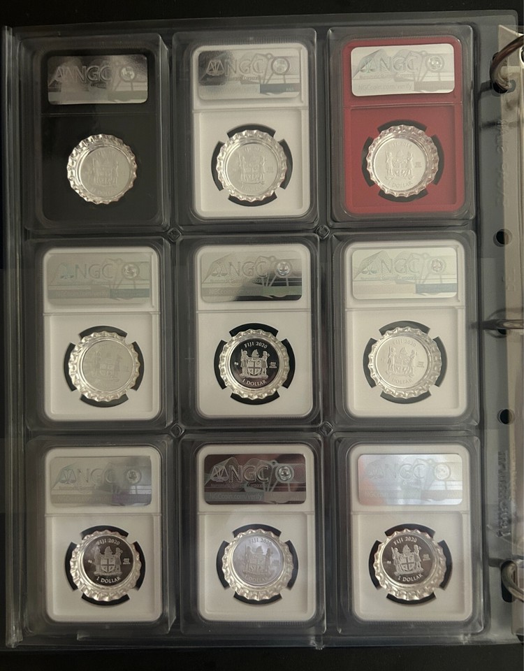 COCA-COLA & PEPSI .999 SILVER BOTTLE CAP COIN COLLECTION NGC MS70 AND ...