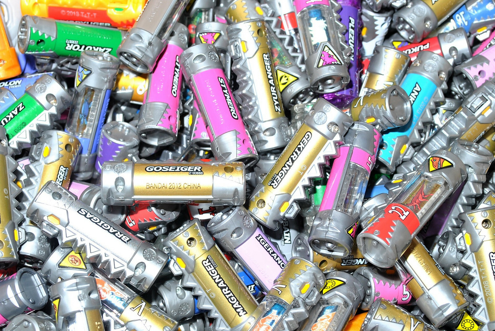 POWER RANGERS Random 14pcs Dino Charge Zyudenchi Energems Kyoryuger Lot ...