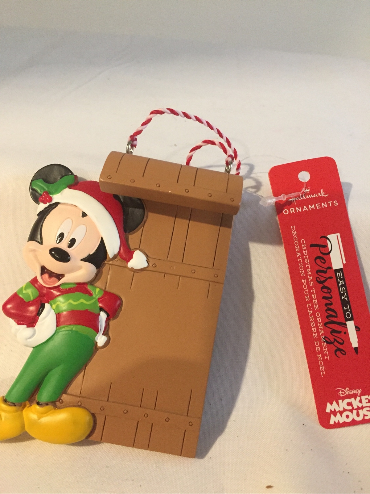 Hallmark Mickey Mouse With Sled Disney Ornament Personalize Option RARE ...