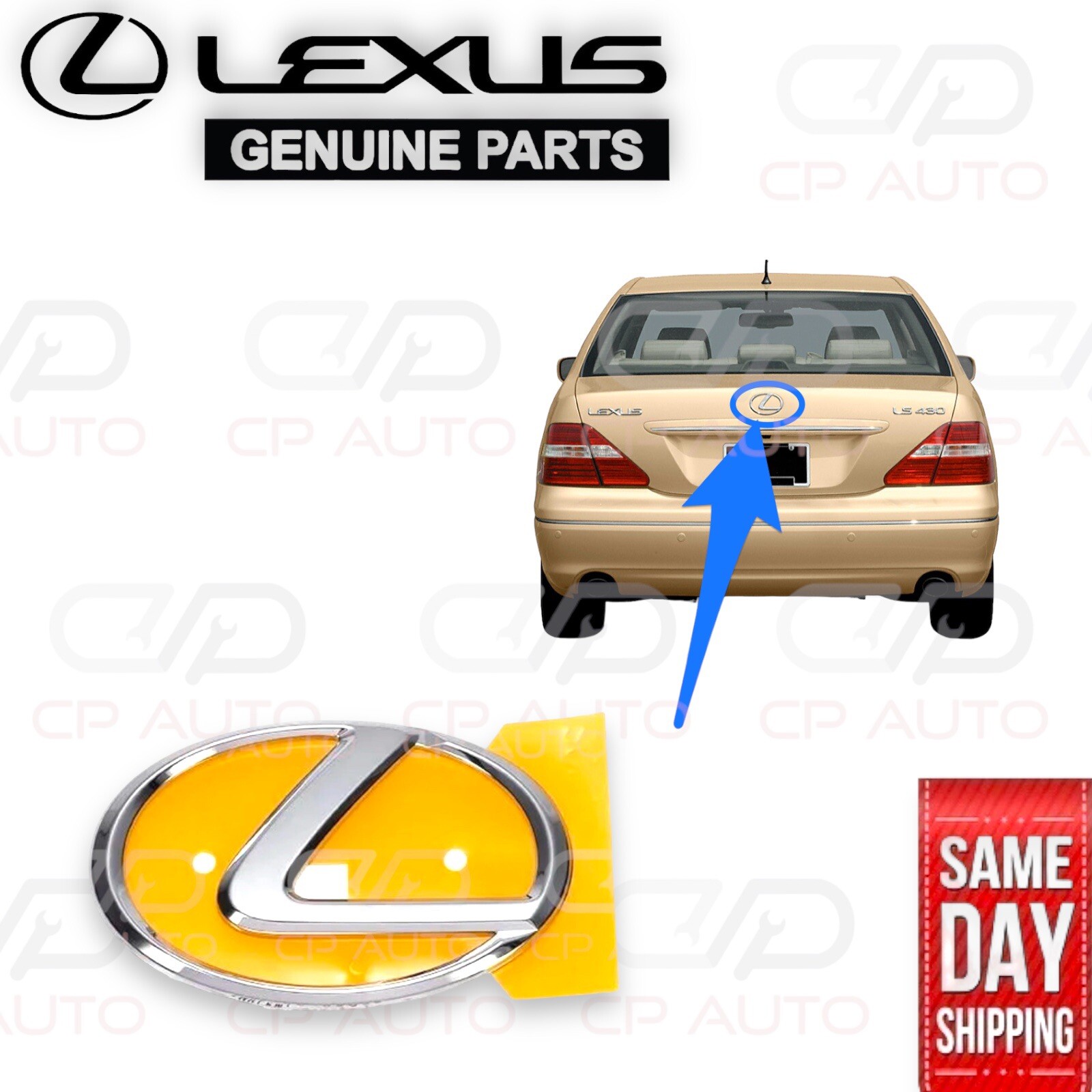 04 - 06 LEXUS LS430 REAR TRUNK LID HATCH CHROME LOGO EMBLEM BADGE OEM ...