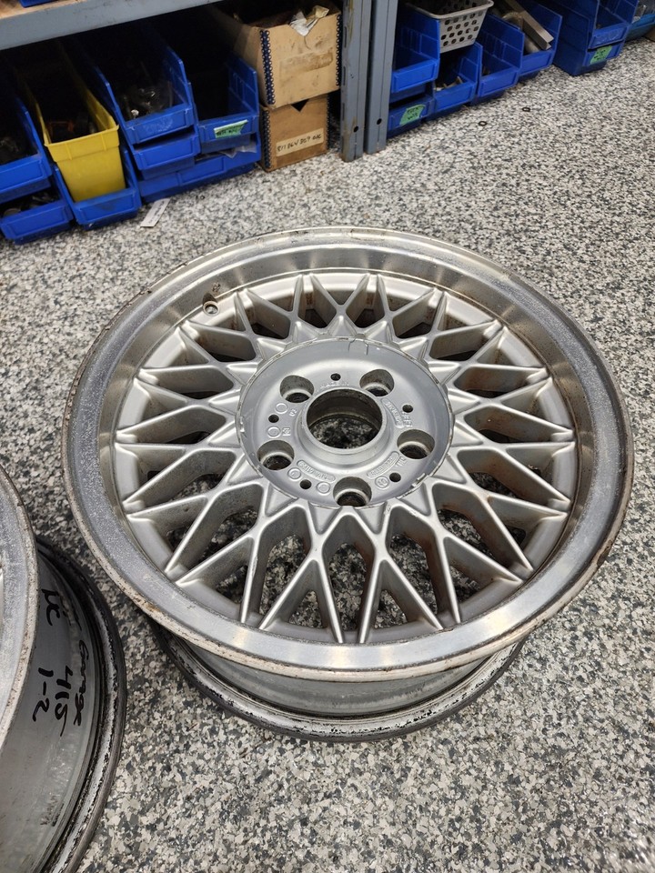 BMW Style 5 15x7 E24 E28 E32 E34 E38 Rims Wheel 5 Lug Basketweave BBS ...