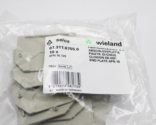 Lot of 93 07.311.6755.0 Wieland Electric End Plate, Wkn16/U Series ...