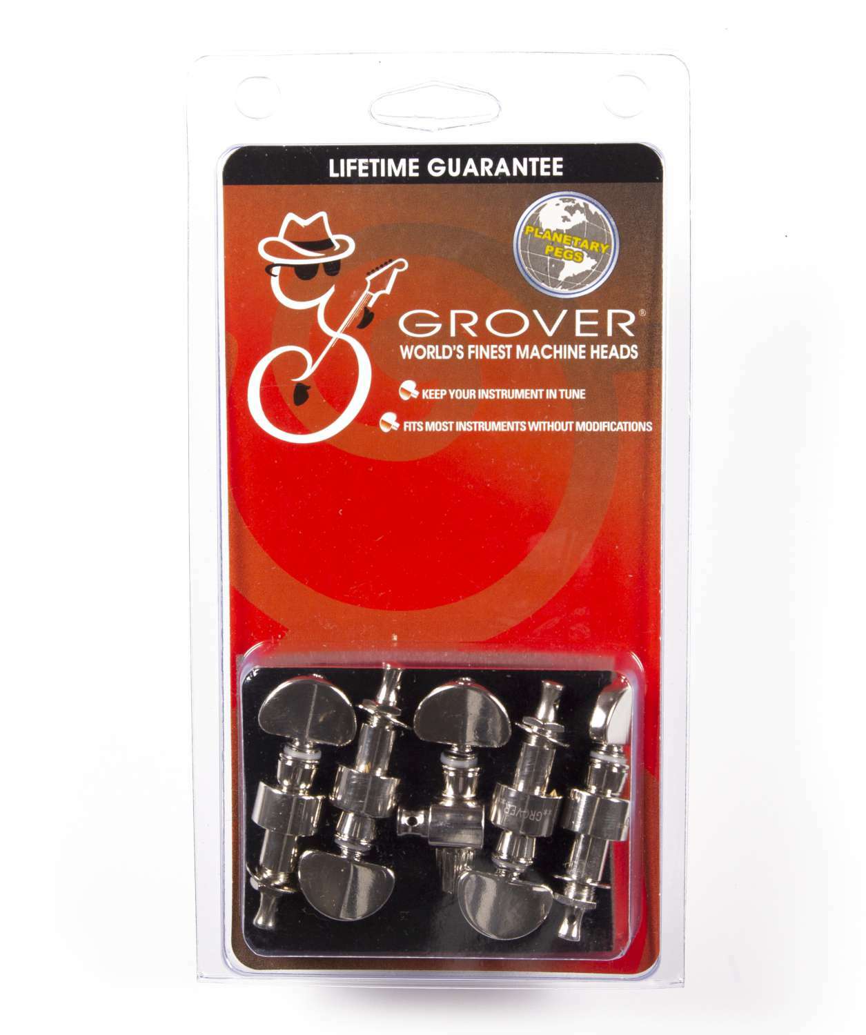 Grover 121N5 Planetary Geared Banjo Pegs. Set of 5, Nickel with metal ...