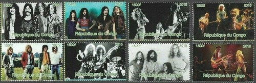 Led Zeppelin stamps set of 8 fine used/cto-Rock Music-2015-congo | eBay