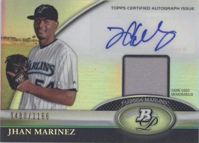 2011 Bowman Platinum - Autograph Relic Refractor Jhan Marinez #BAR-JMA ...
