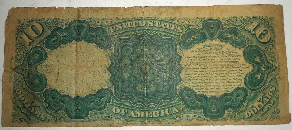 1878 $10 LEGAL TENDER Note, ALLISON/GILFILLAN, RARE NOTE, Estate Sale ...