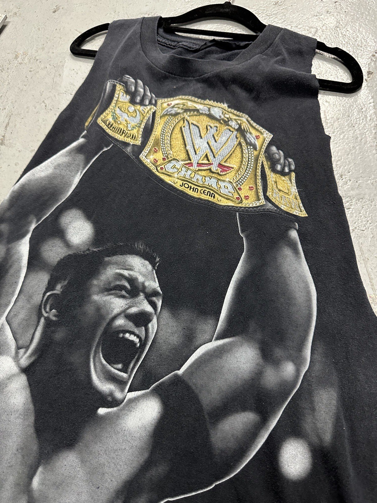 Y2K 2006 John Cena WWE Championship CUT OFF T-Shirt S… - Gem