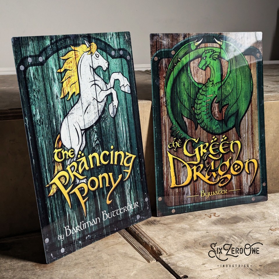 Green Dragon Metal Sign Man Cave Bar Vintage Pub Lord of the rings LOTR ...