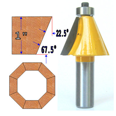 1 PC 1/2" Shank 1" Cutting Depth 22-1/2° Chamfer Router Bit sct-888 | eBay