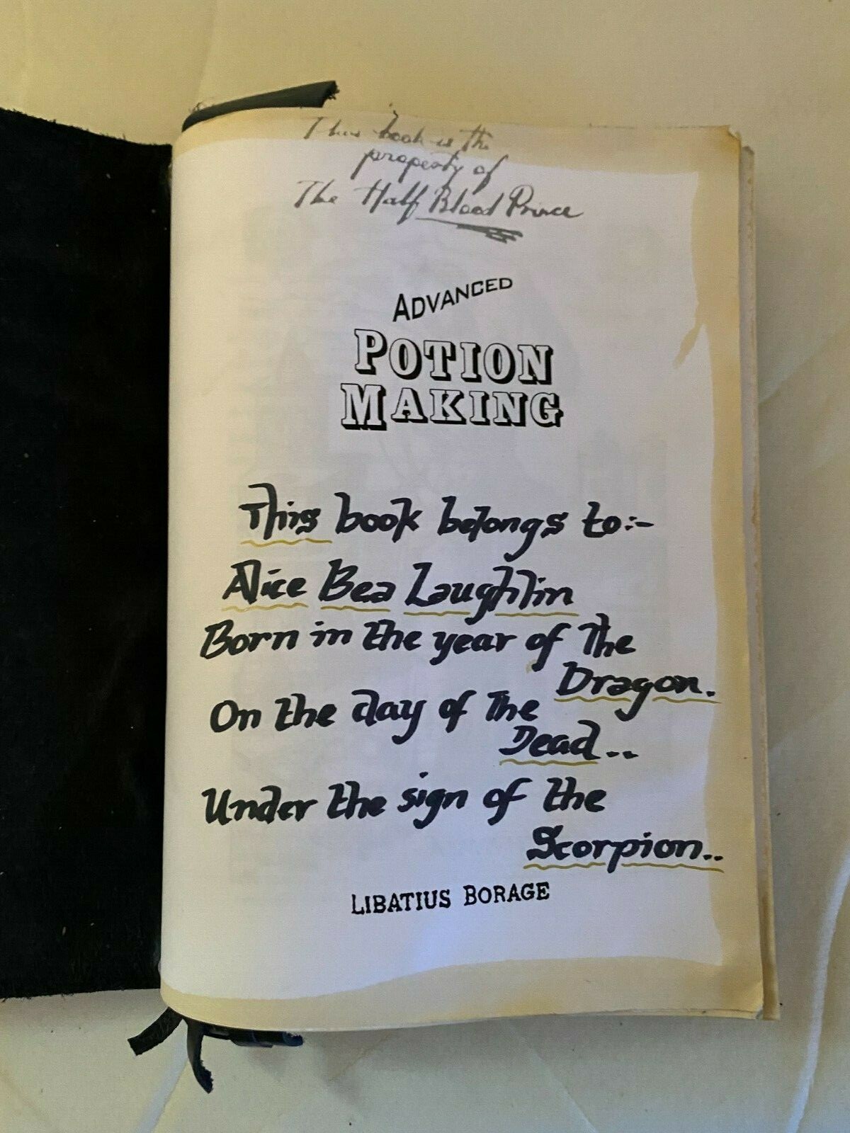 Harry Potter Half Blood Prince Potion Book
