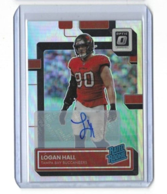2022 Donruss Optic Football LOGAN HALL Silver Prizm RC Rookie Auto 079/ ...
