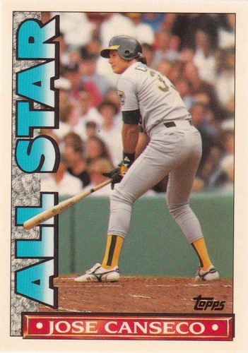 Jose Canseco 1990 Topps All Star Baseball Trading Card 11/66 Athletics ...