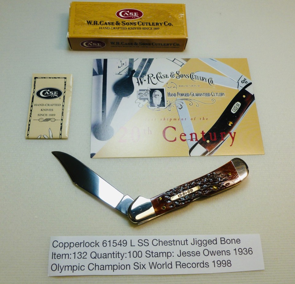CASE XX 61549L SS Lg Copperlock 1999 Chestnut Bone SFO Shepherd Hills ...