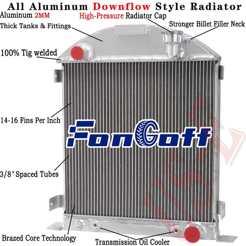 4 Row Aluminum Radiator For 1928-1929 Ford Model A Chevy Engine ...