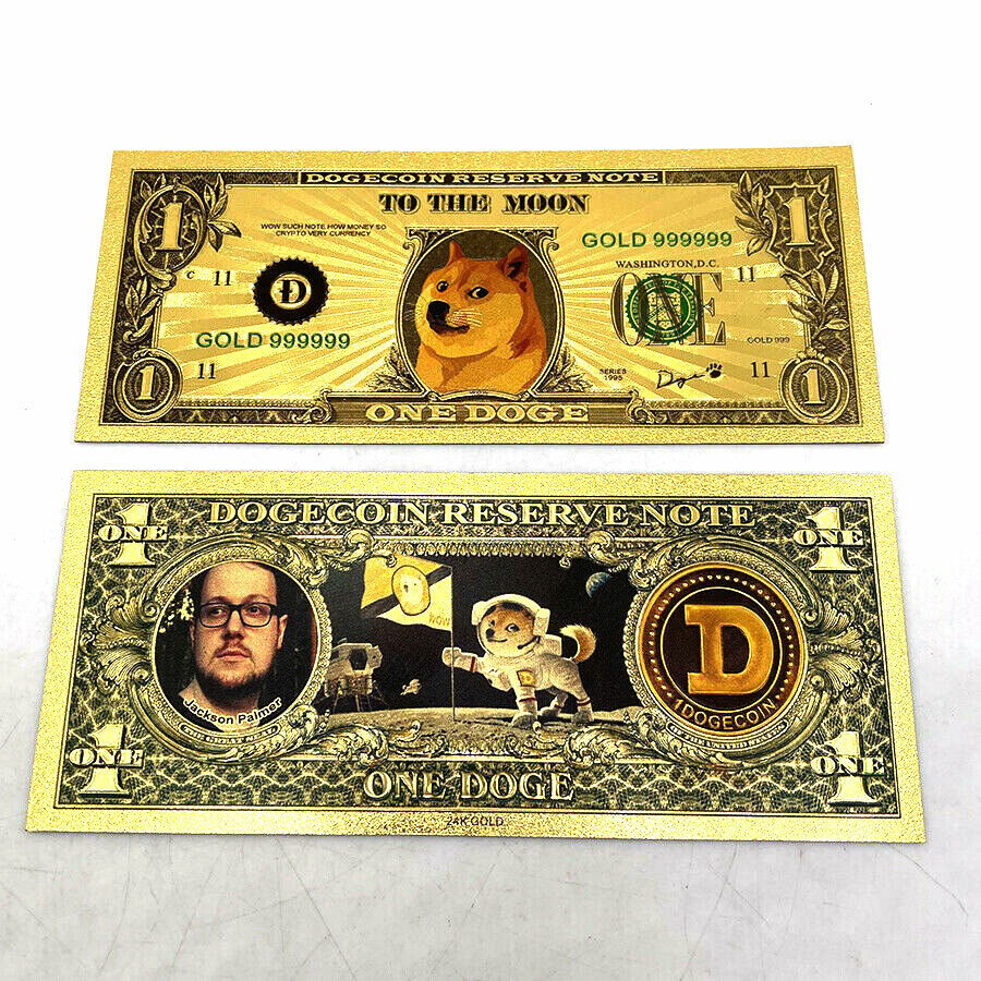 10 pcs WOW Gold Dogecoin shiba inu Gold Banknotes Dog Printing D ...