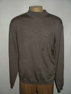 NEW WT LINEA UOMO MOCKNECK SWEATER SIZE 3XL WOOL ACRYLIC GRAY SOLID ...