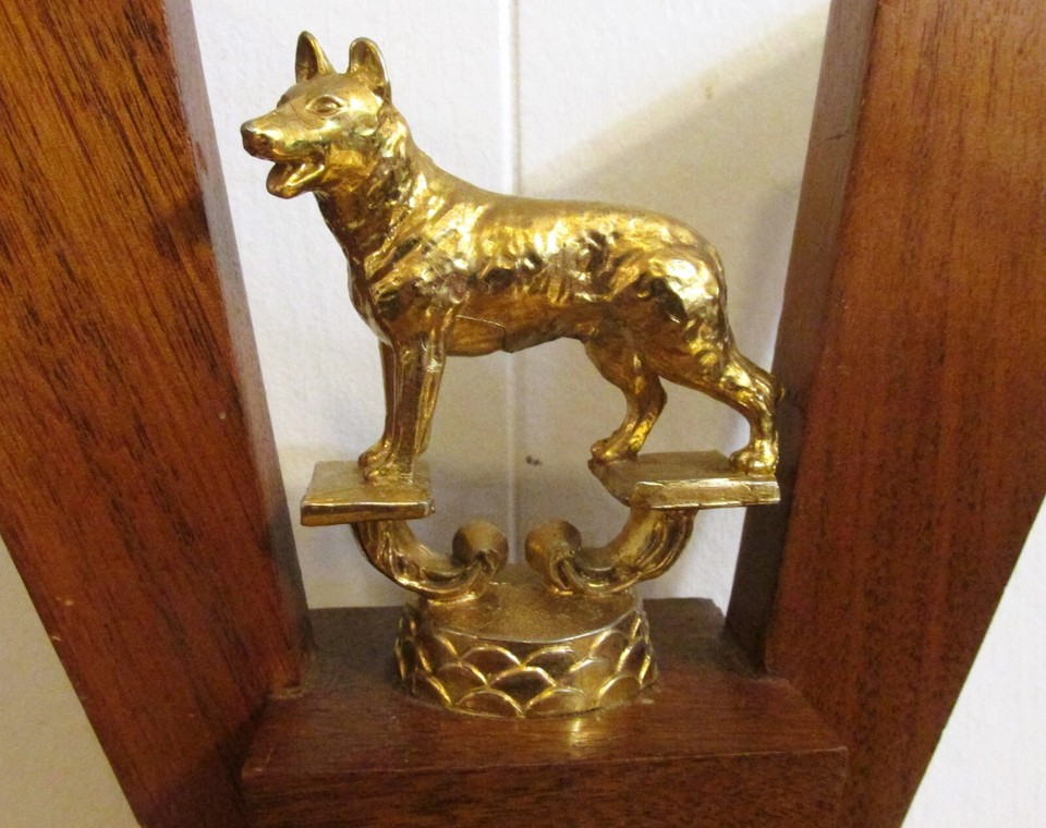 Vj tage 1961 10 " Brass & Wood Dog Trophy for "Best of Opposite Sex" | eBay