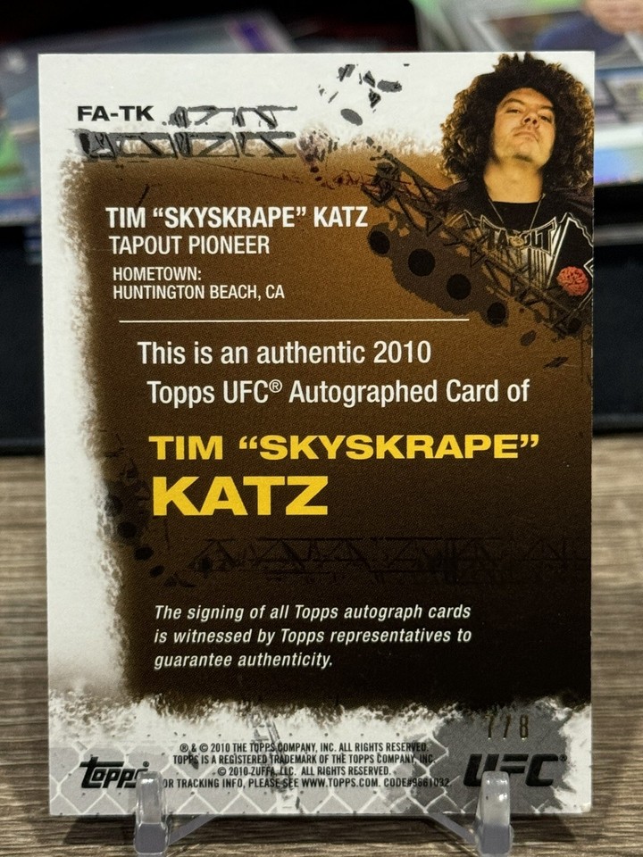 2010 Topps UFC Series 4 Fighter Onyx /8 Tim Katz Skyskrape Rookie Auto ...