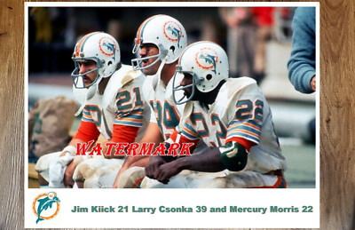 NFL Miami Dolphins Jim Kiick Larry Csonka Mercury Morris Color 8 X 10 ...