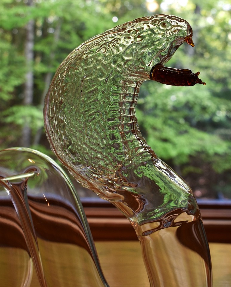 Snake Cobra Whisky Decanter Bottle Glass Sculptured Art Glass 1000 ML ...