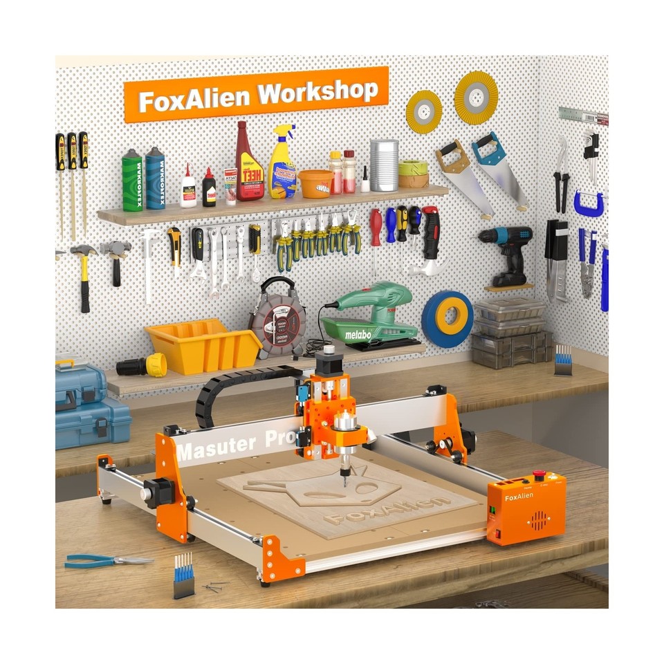 FoxAlien Masuter Pro CNC Router Machine, Upgraded 3-Axis Engraving All ...