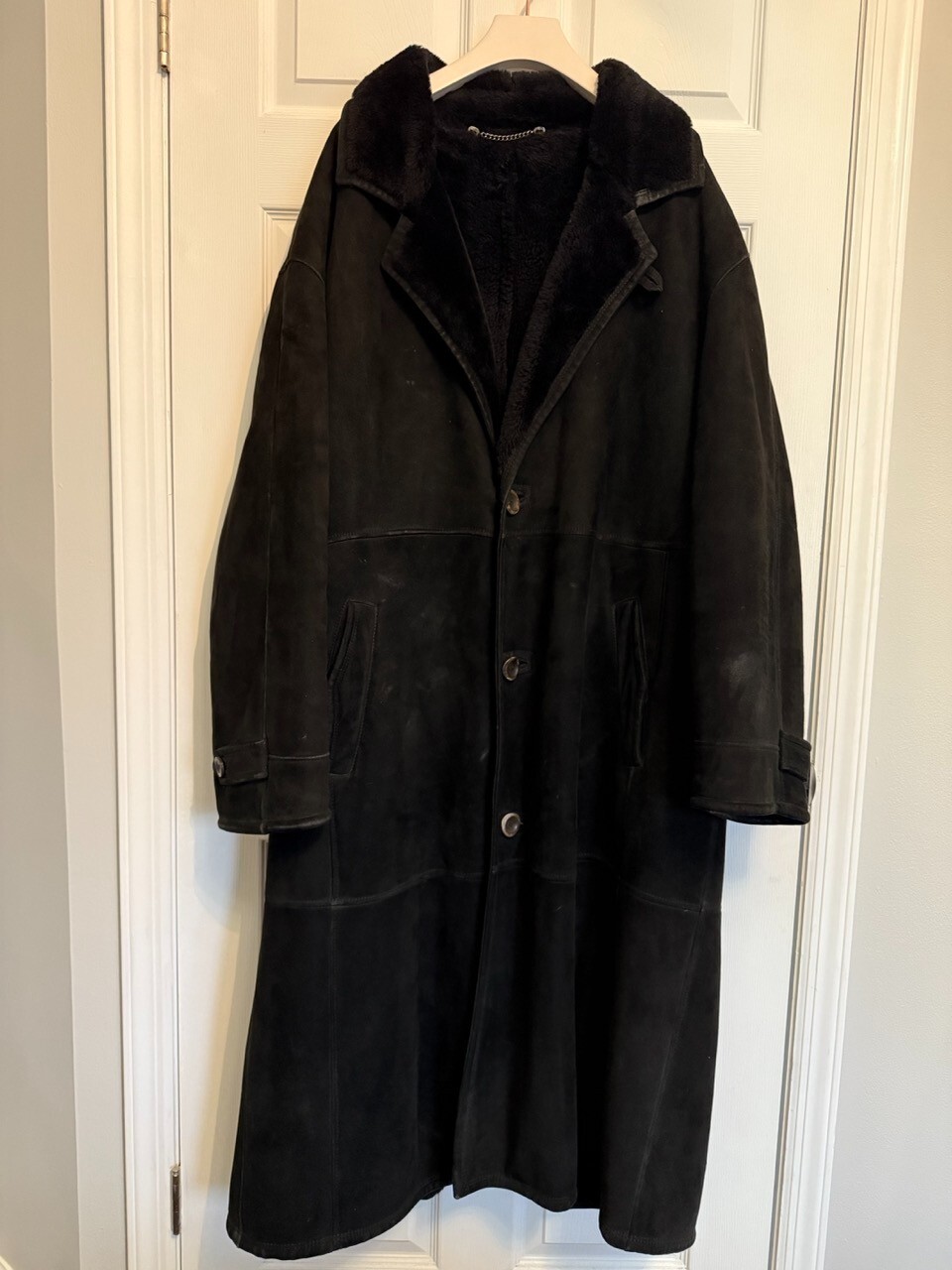 Gallotti Shearling Mens Fur Coat Black 2XL - Gem